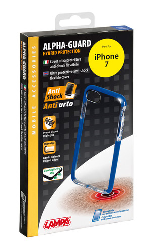 COVER ""ALPHA-GUARD"" IPHONE 7 TRASP ENTE + BLU