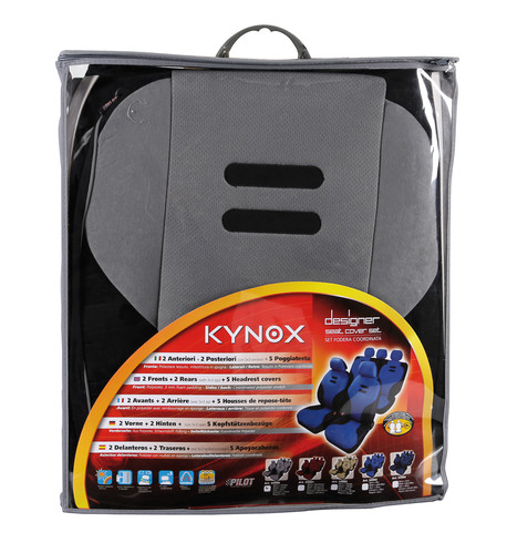 SET FODERE"KYNOX"NERO+GRIGIO COORDINATE, IN MICROFIBRA