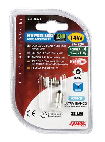CP.LAMPADE BA9S 28V 4 SMD